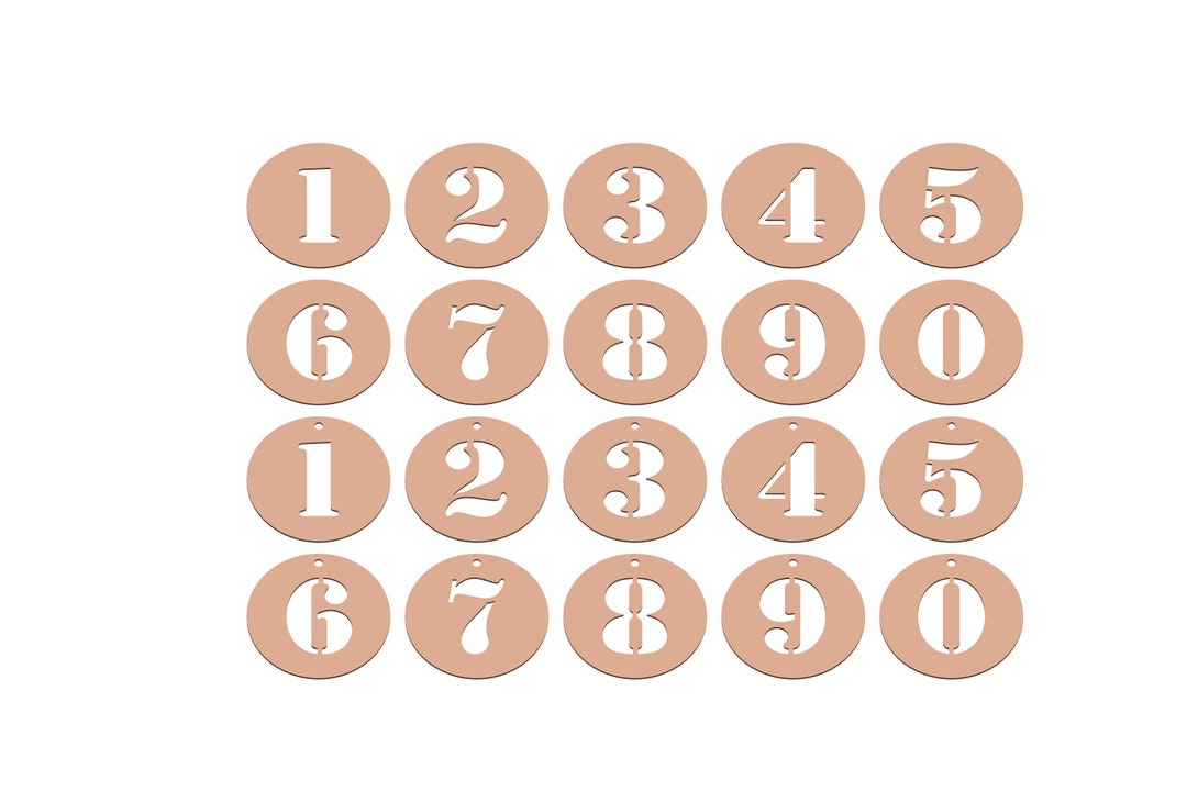 Round Numbers Laser Cut File| 0 to 9 Round Numbers Dxf Svg Png Jpg File ...