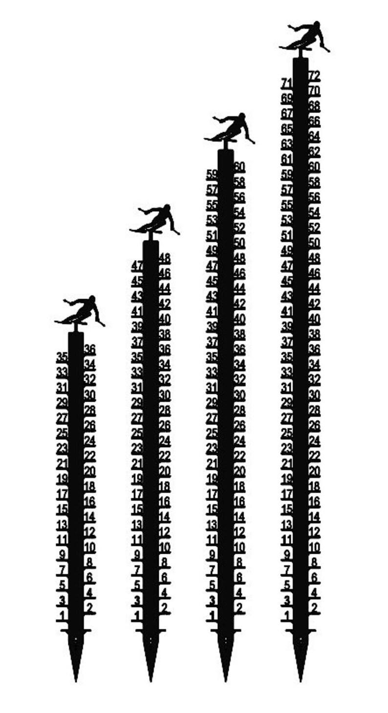 4 Pcs,skier Snow Depth Gauge Dxf and Svg Files, 36 48 60 and 72 Inc ...