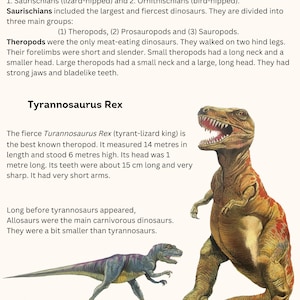 Dinosaur Unit Study, Dinosaur Information and Learning, Dinosaurs Print ...