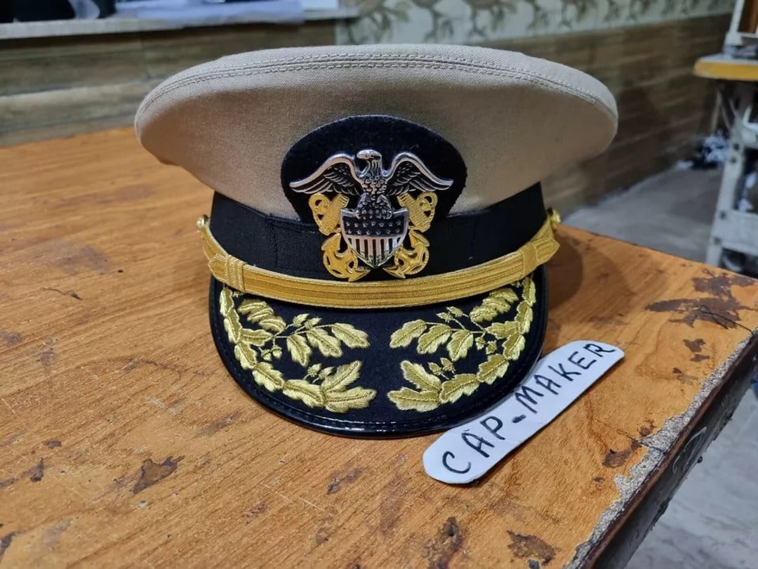 WWII US Navy Commander Admiral Rank Khaki Hat Cap All Sizes - Etsy