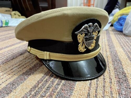 US Navy Officer's Dress Khaki Uniform Hat Complete Your Look With ...