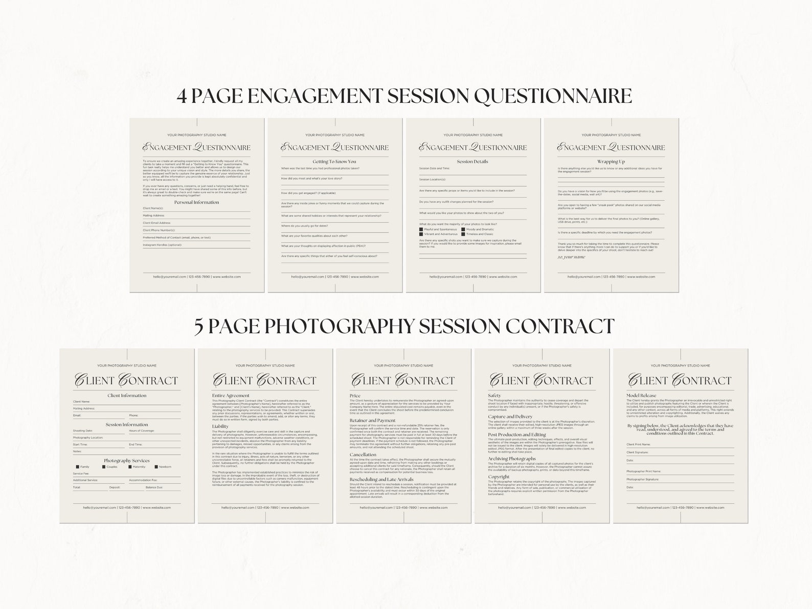 Canva Engagement Session Template Bundle, Engagement Session Guide ...