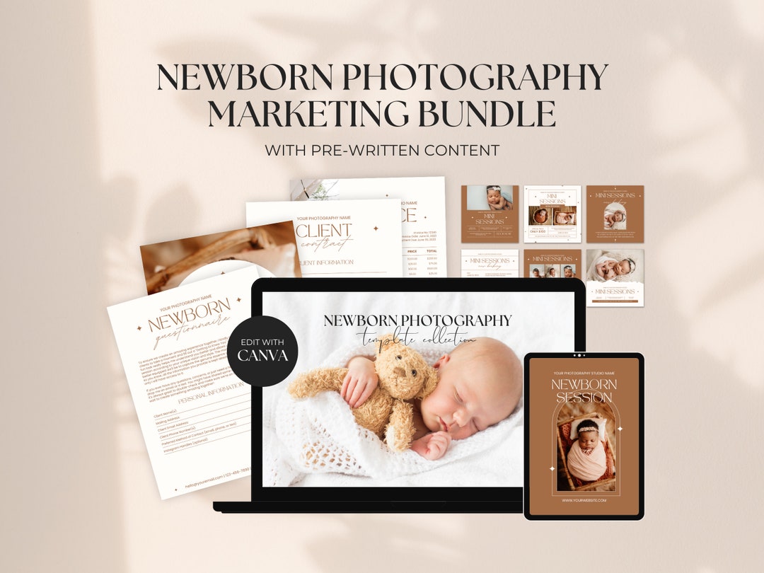 Canva Newborn Photography Template Bundle, Newborn Session Guide ...