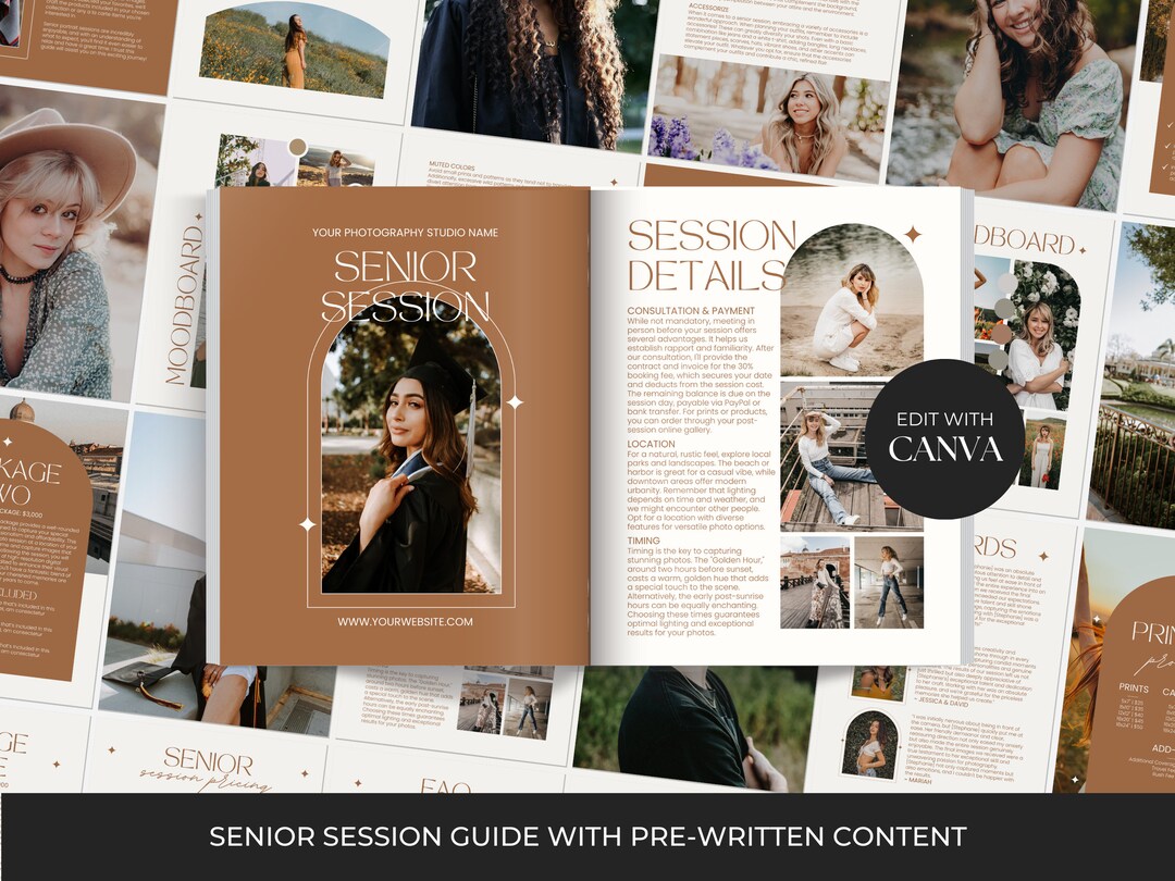 Senior Session Guide, Senior Photography Style Guide, Senior Grad ...