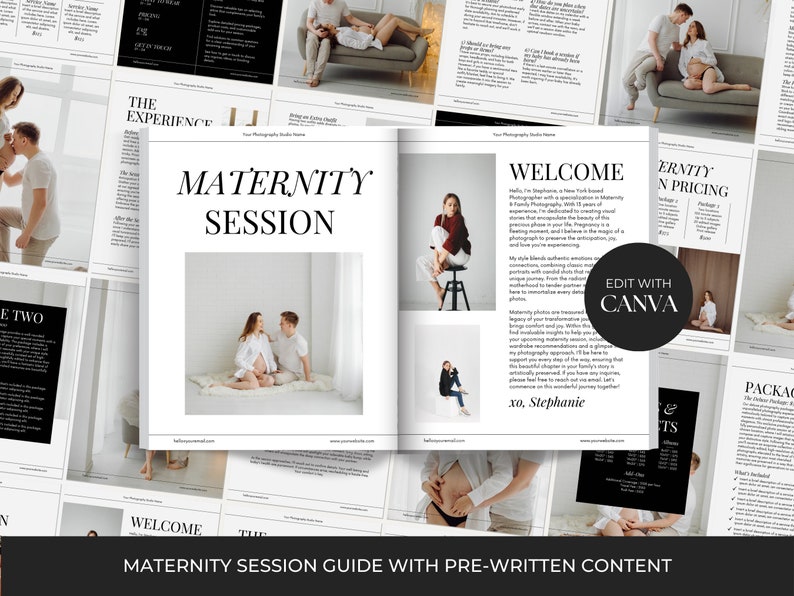 Maternity Photography Marketing Template Bundle, Maternity Session ...