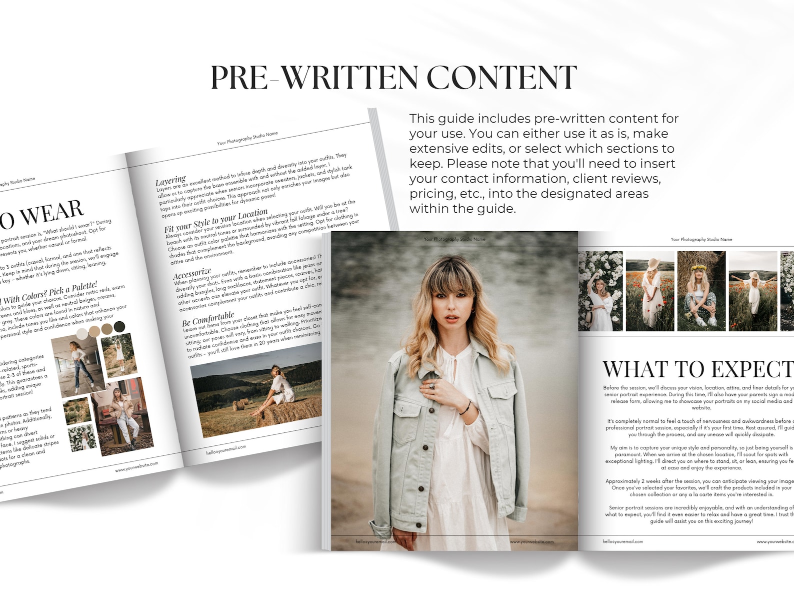 Senior Photography Style Guide Canva, Senior Session Prep Guide ...