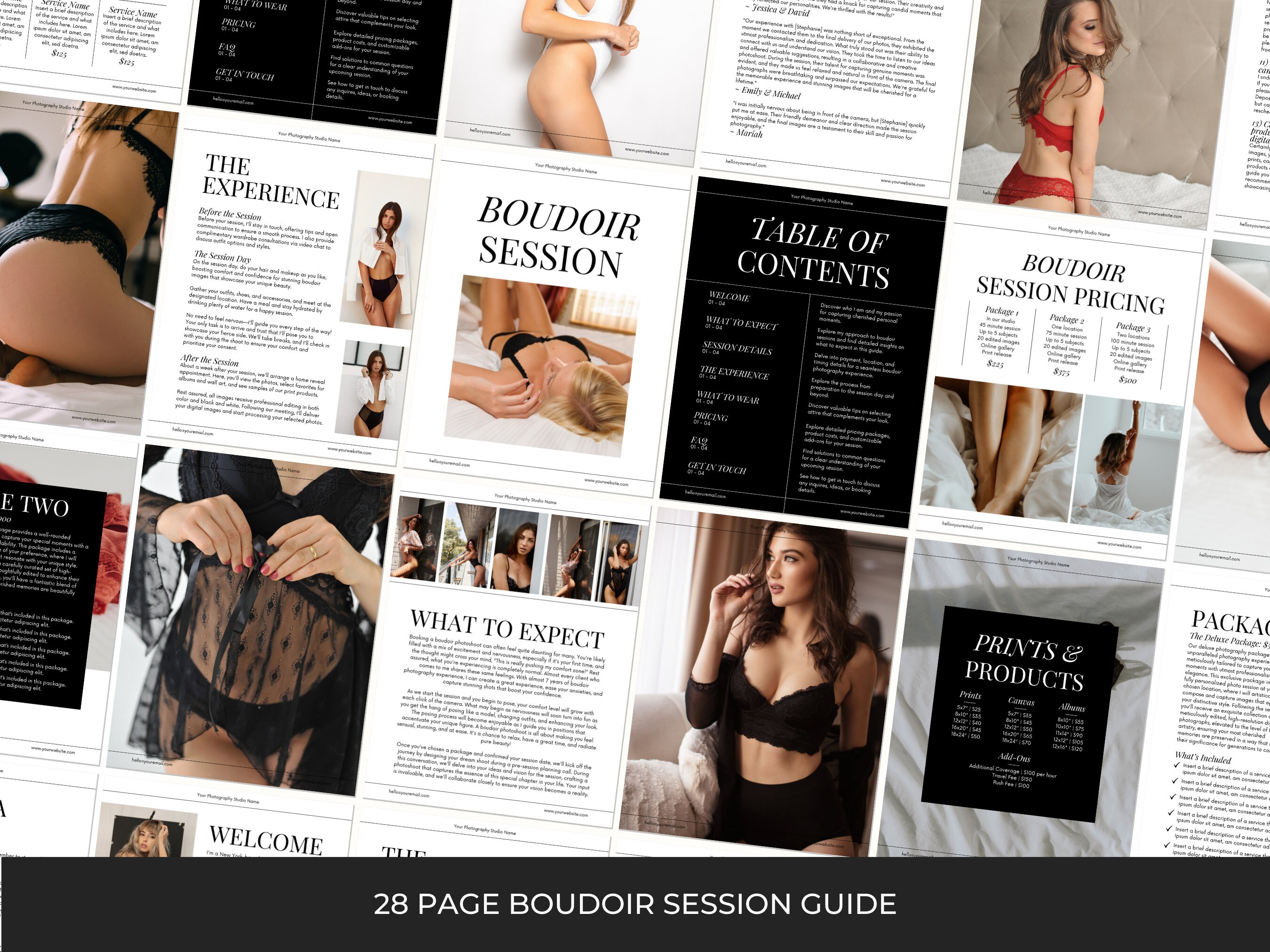 Boudoir Session Prep Guide, Boudoir Style Guide, Boudoir Photography Marketing Template Canva ...