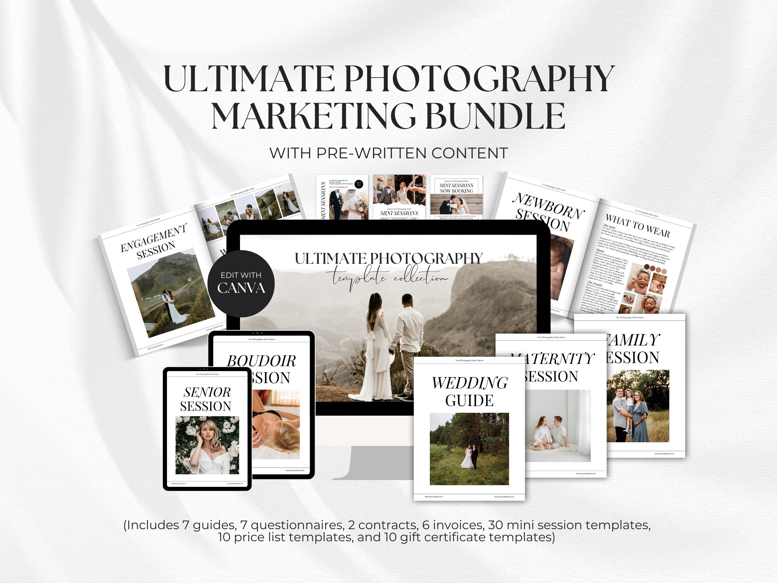 Canva Ultimate Photography Bundle, Photography Welcome Guide, Client ...