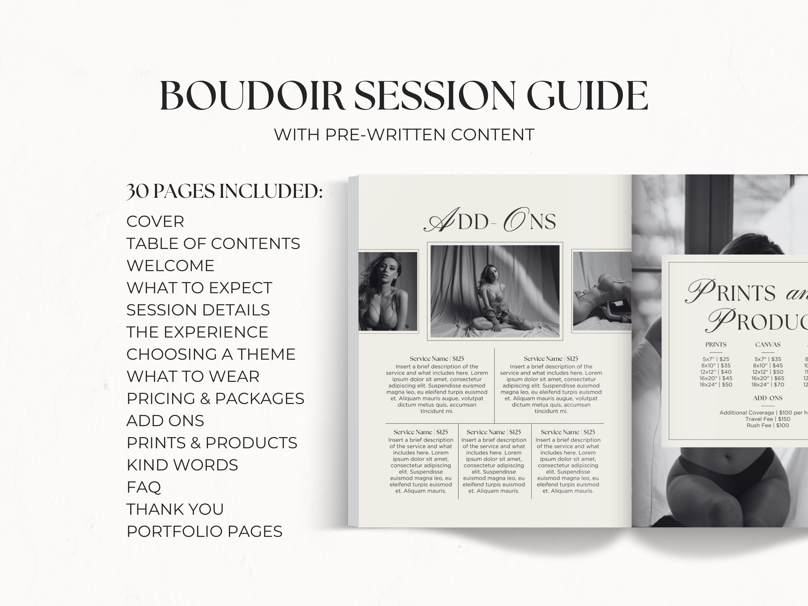 Boudoir Session Prep Guide, Boudoir Client Guide, Boudoir Style & Posing Guide, Boudoir ...
