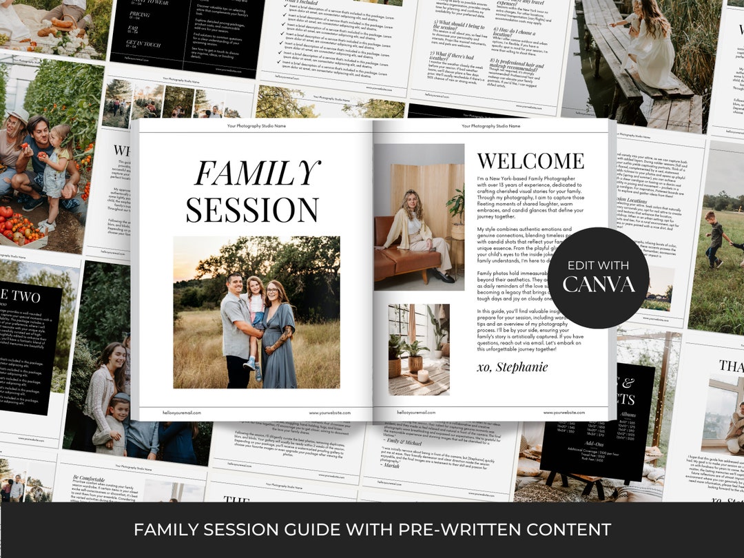 Family Photography Style Guide, Family Session Guide, Photographer ...