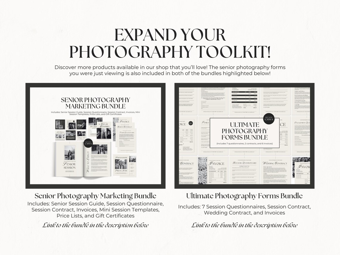 Senior Photography Forms, Senior Photography Contract, Senior ...