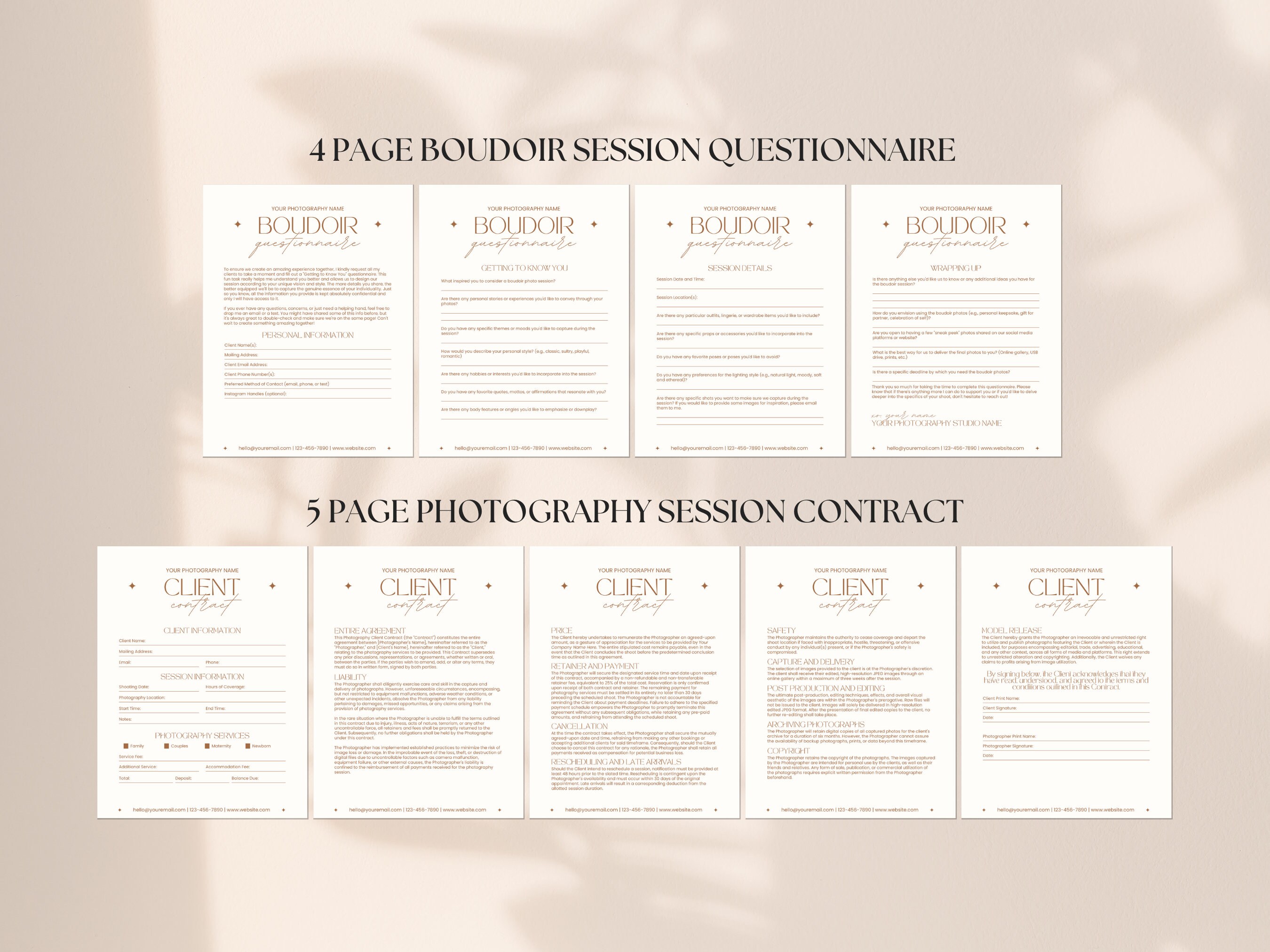 Canva Boudoir Photography Template Bundle, Boudoir Session Guide ...