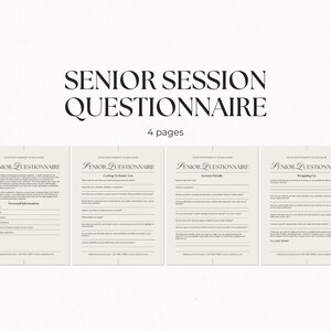 Senior Photography Forms, Senior Photography Contract, Senior ...