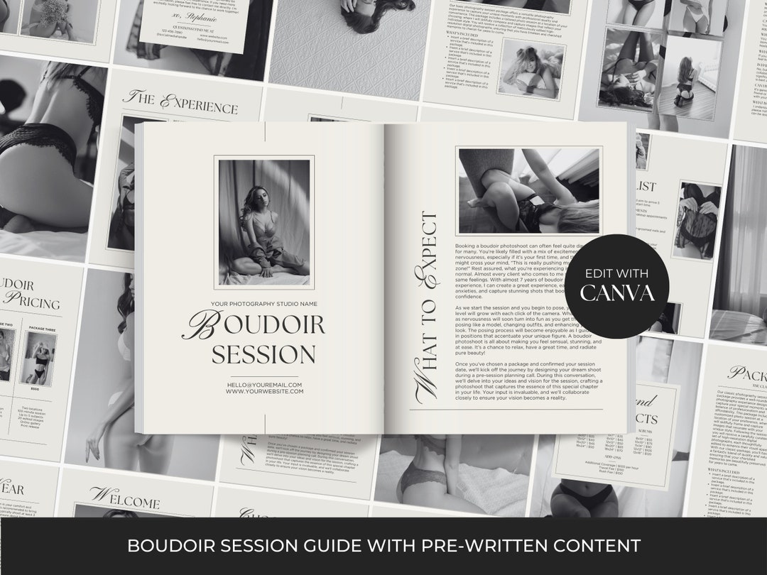 Boudoir Session Prep Guide, Boudoir Client Guide, Boudoir Style & Posing Guide, Boudoir ...