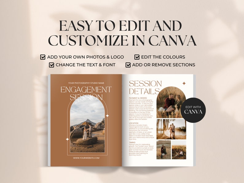 Canva Engagement Session Template Bundle Engagement Session - Etsy