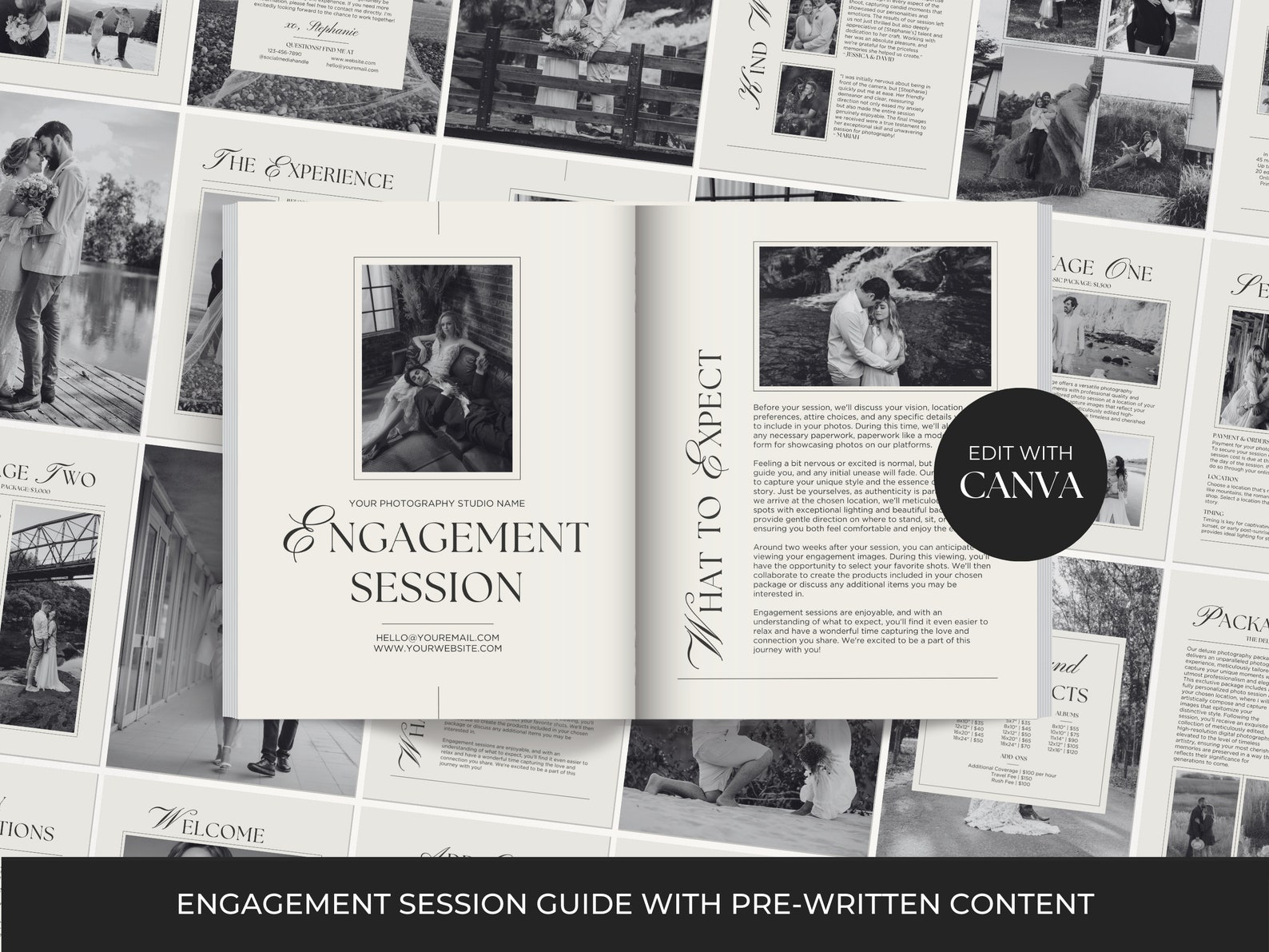 Canva Engagement Session Template Bundle, Engagement Session Guide ...