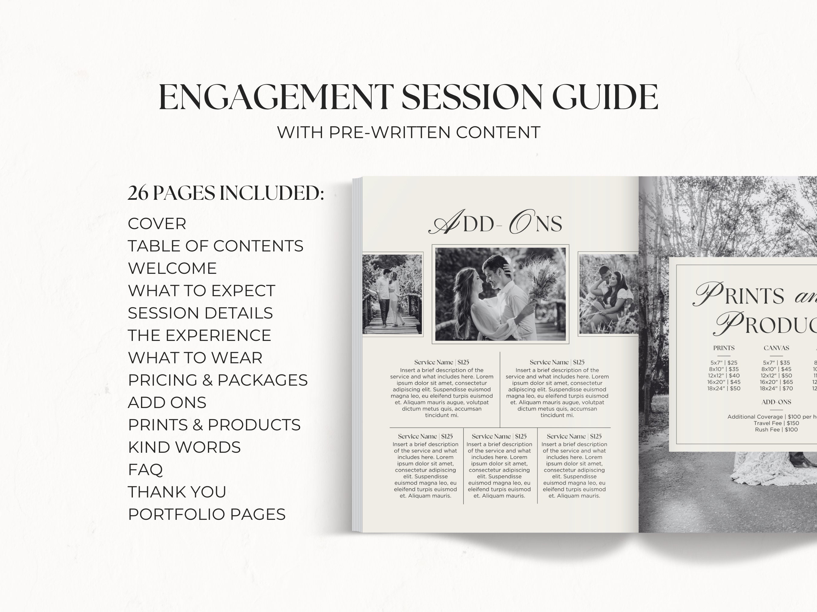 Canva Engagement Session Template Bundle, Engagement Session Guide ...