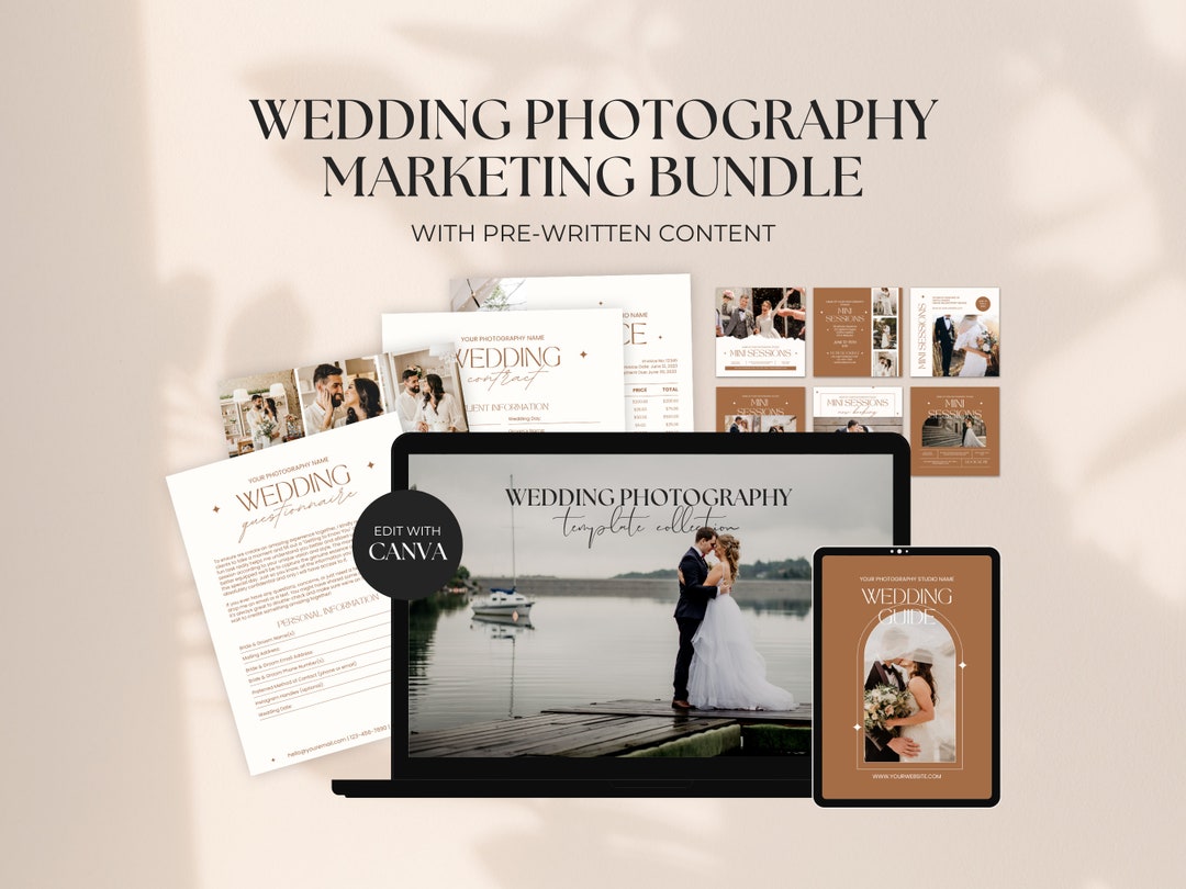 Canva Wedding Photography Template Bundle, Wedding Guide, Wedding ...