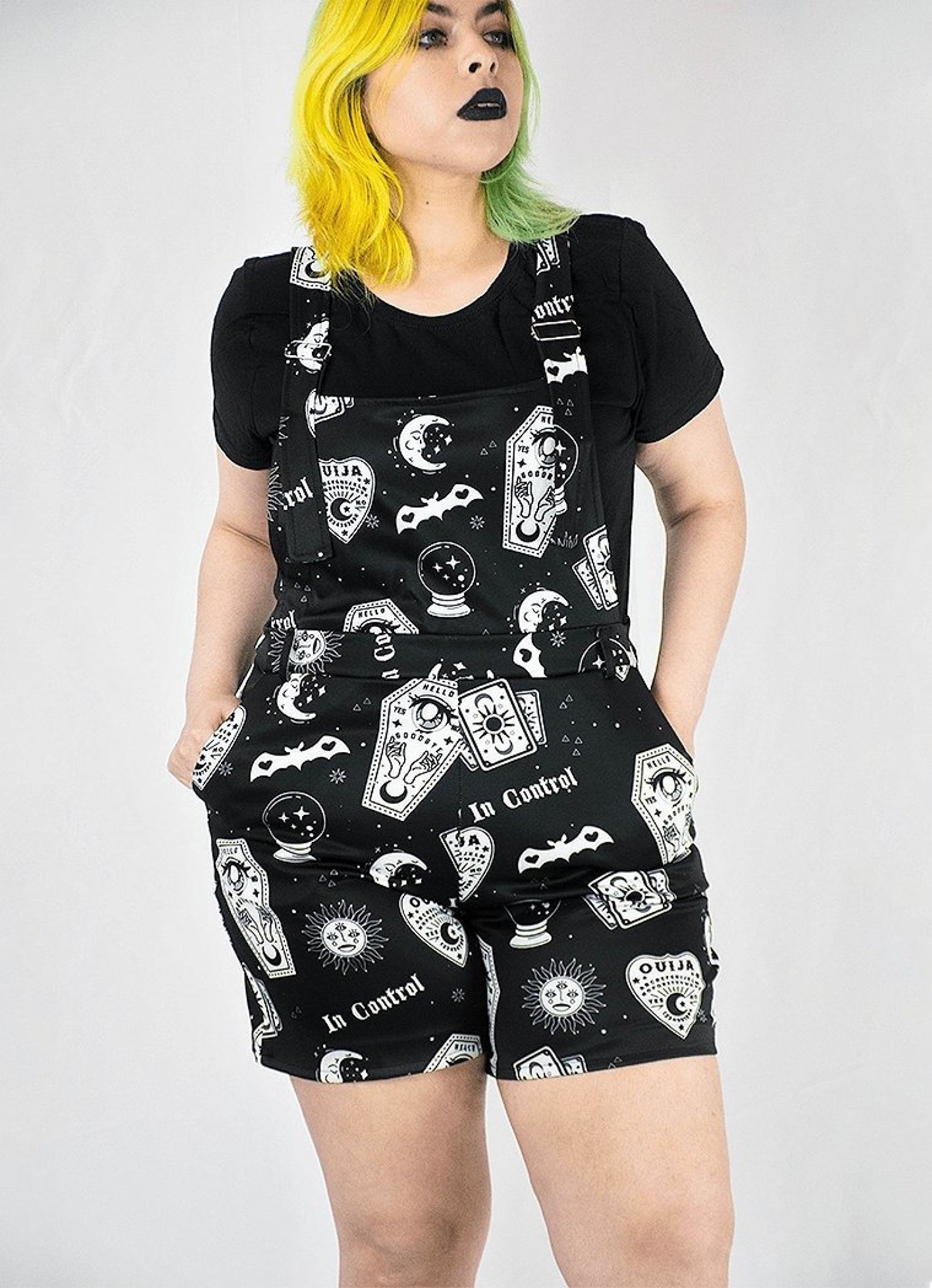 Psychic Fortune Overalls Goth Aesthetic, Gothic Overalls, up to 5X Plus ...
