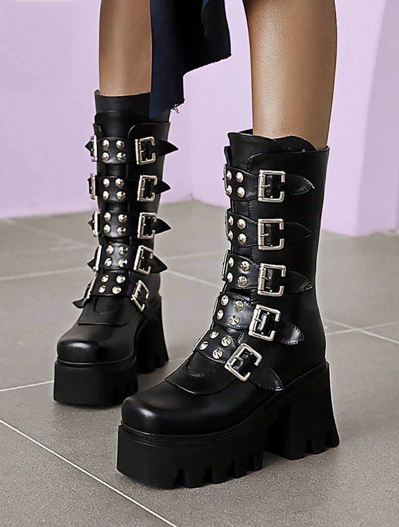 Gothic Punk Platform Boots Aesthetic Platform Boots Alt - Etsy