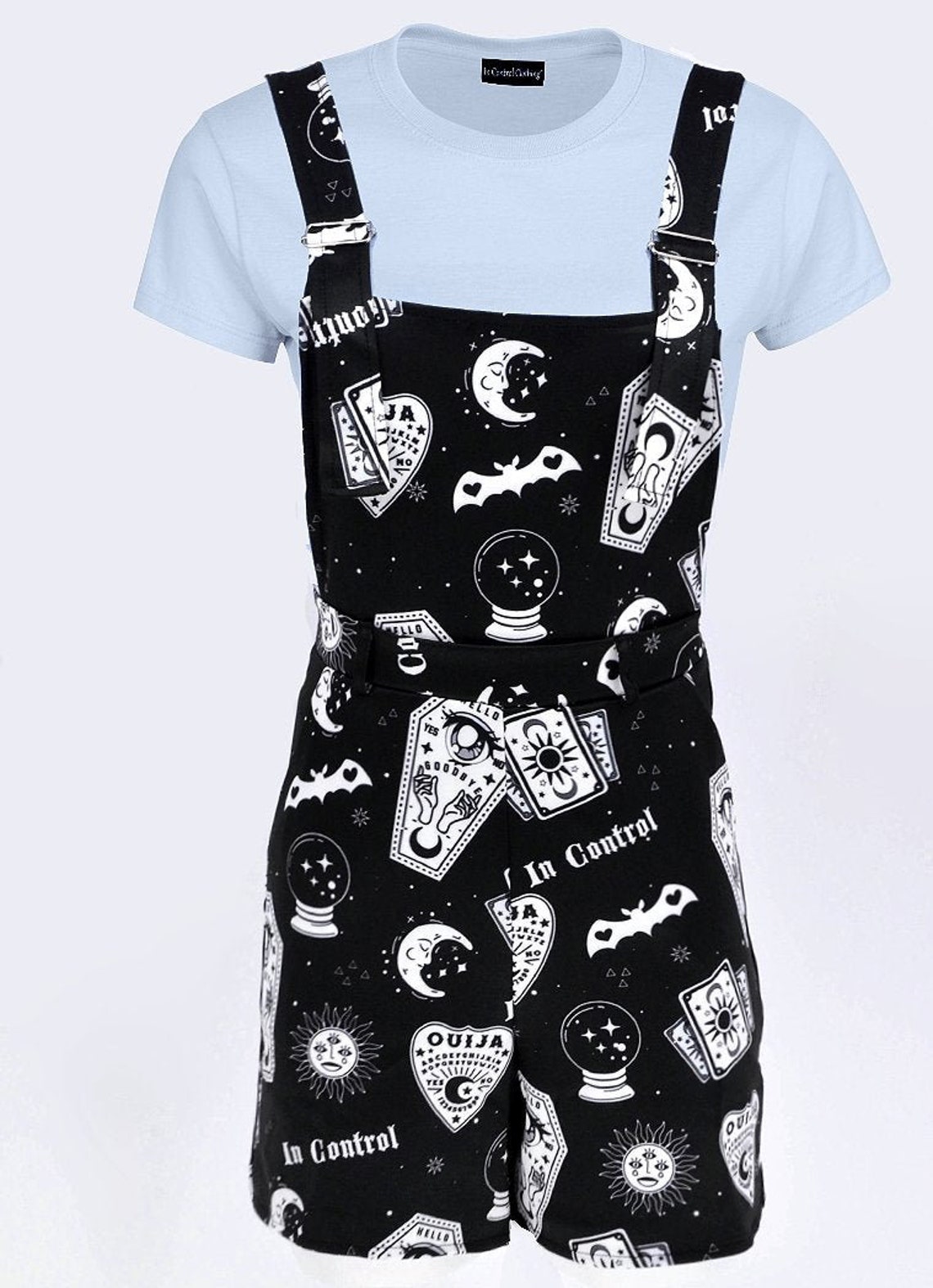 Psychic Fortune Overalls Goth Aesthetic, Gothic Overalls, up to 5X Plus ...