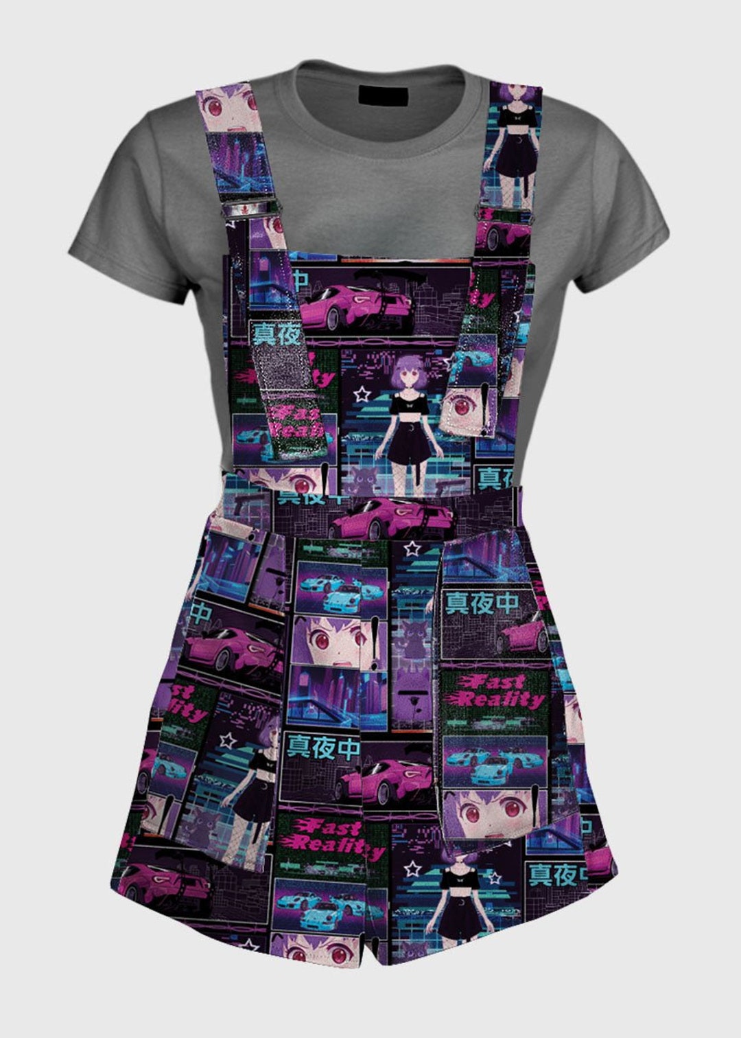 Y2K Streetwear Anime Overalls - Etsy