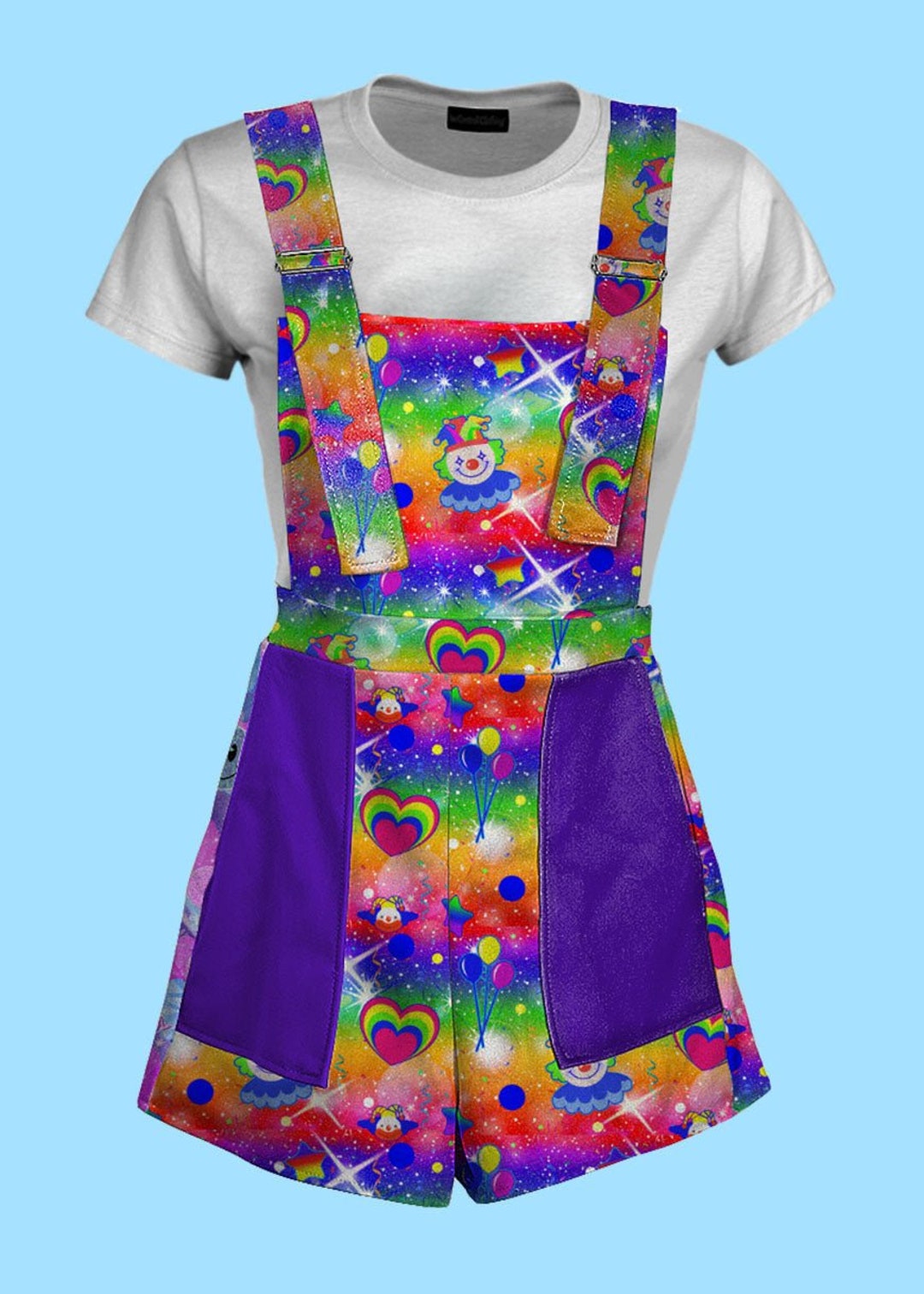 Rainbow Party Clowncore Overalls - Etsy