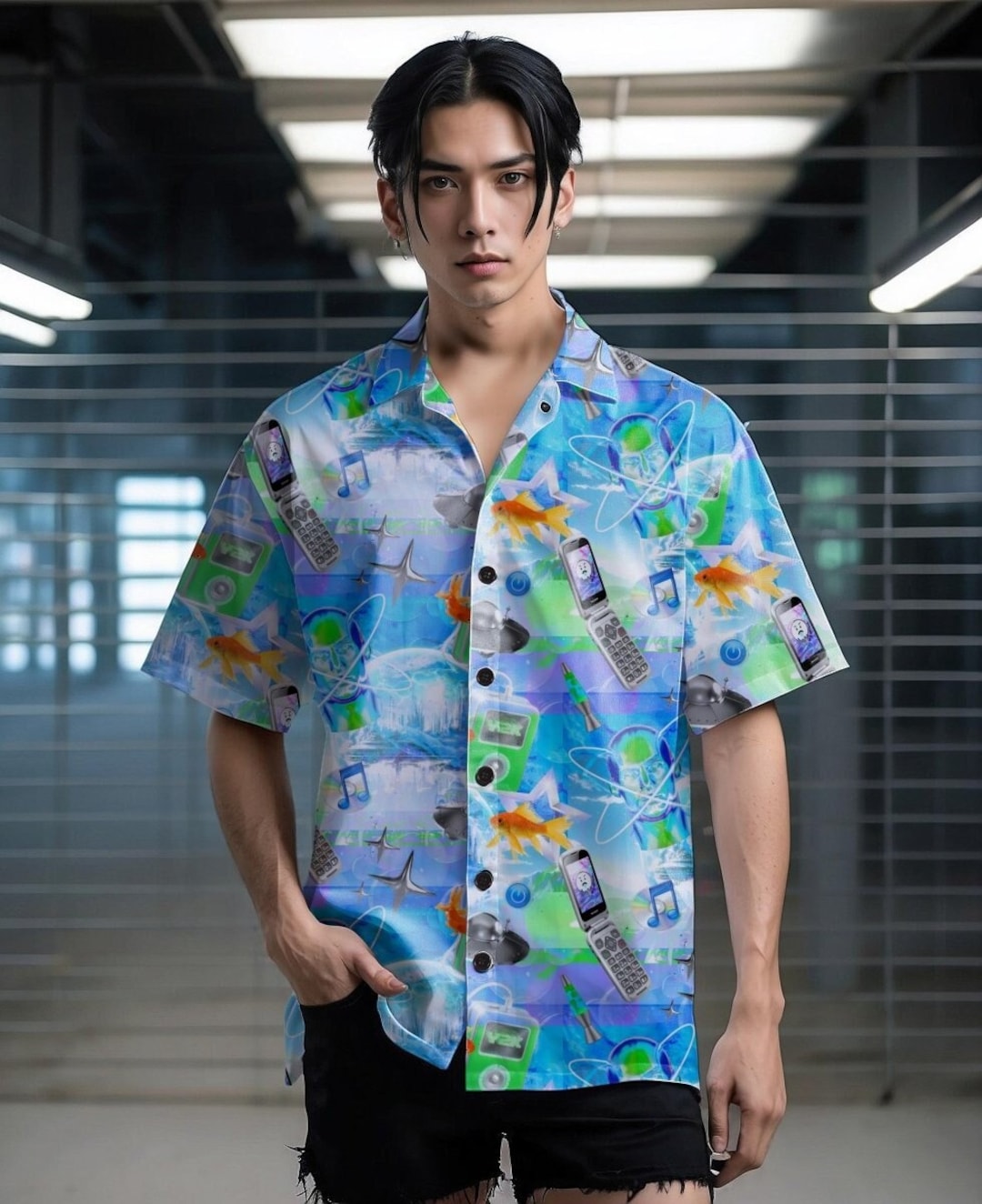 Frutiger Aero Men Y2K Hawaiian Shirt, Frutiger Aero Clothing, Y2K ...