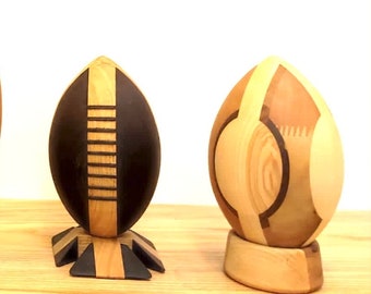 Wooden Rugby Ball - Etsy UK