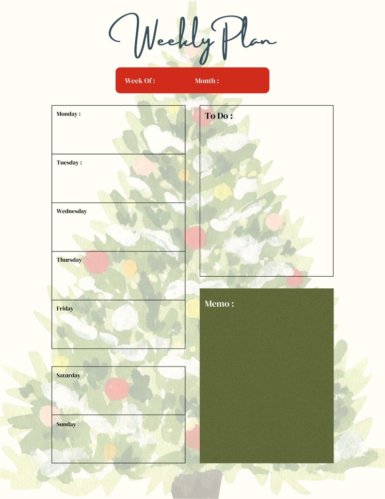 Cute Christmas Planners and Notes Package - Etsy