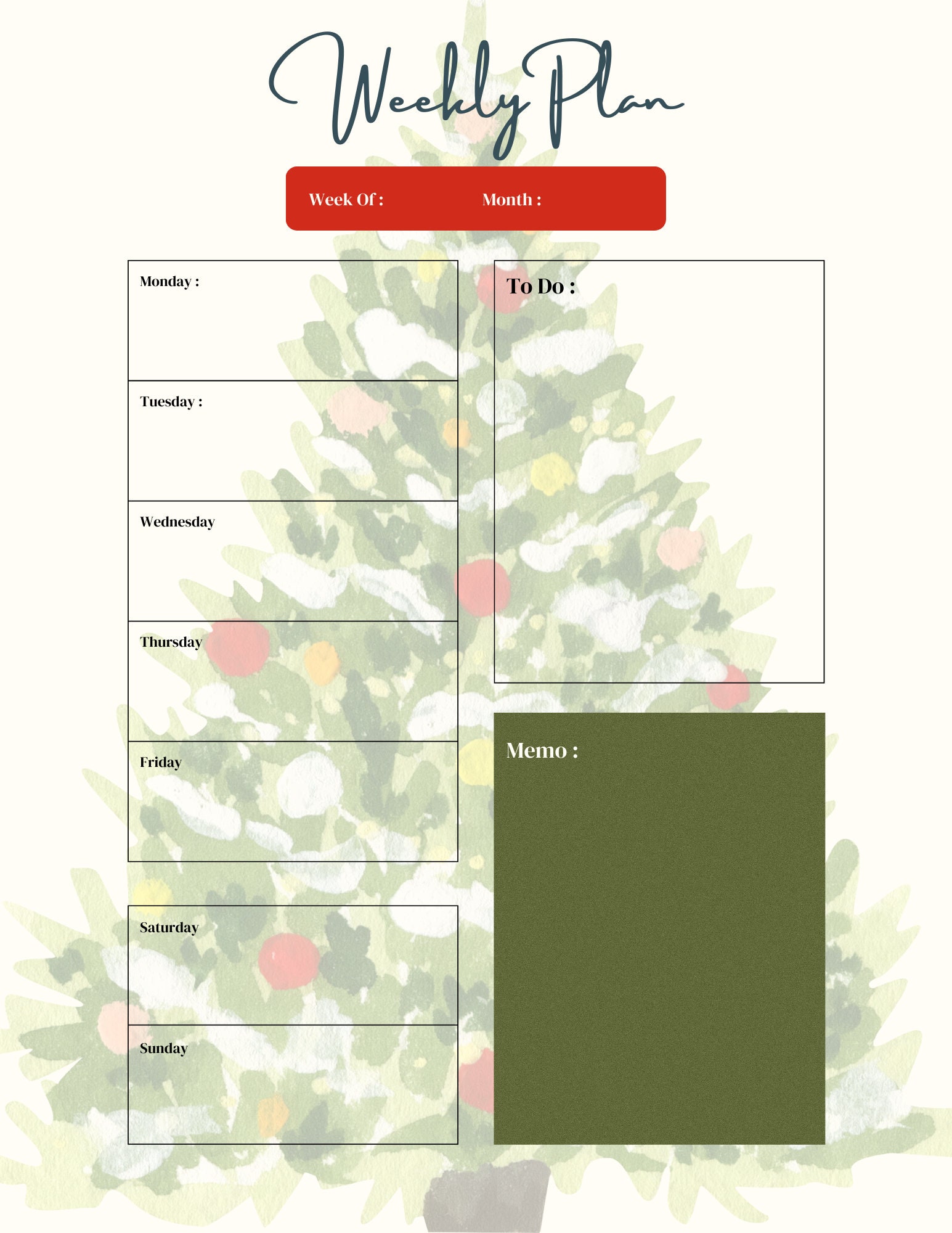 Cute Christmas Planners and Notes Package - Etsy