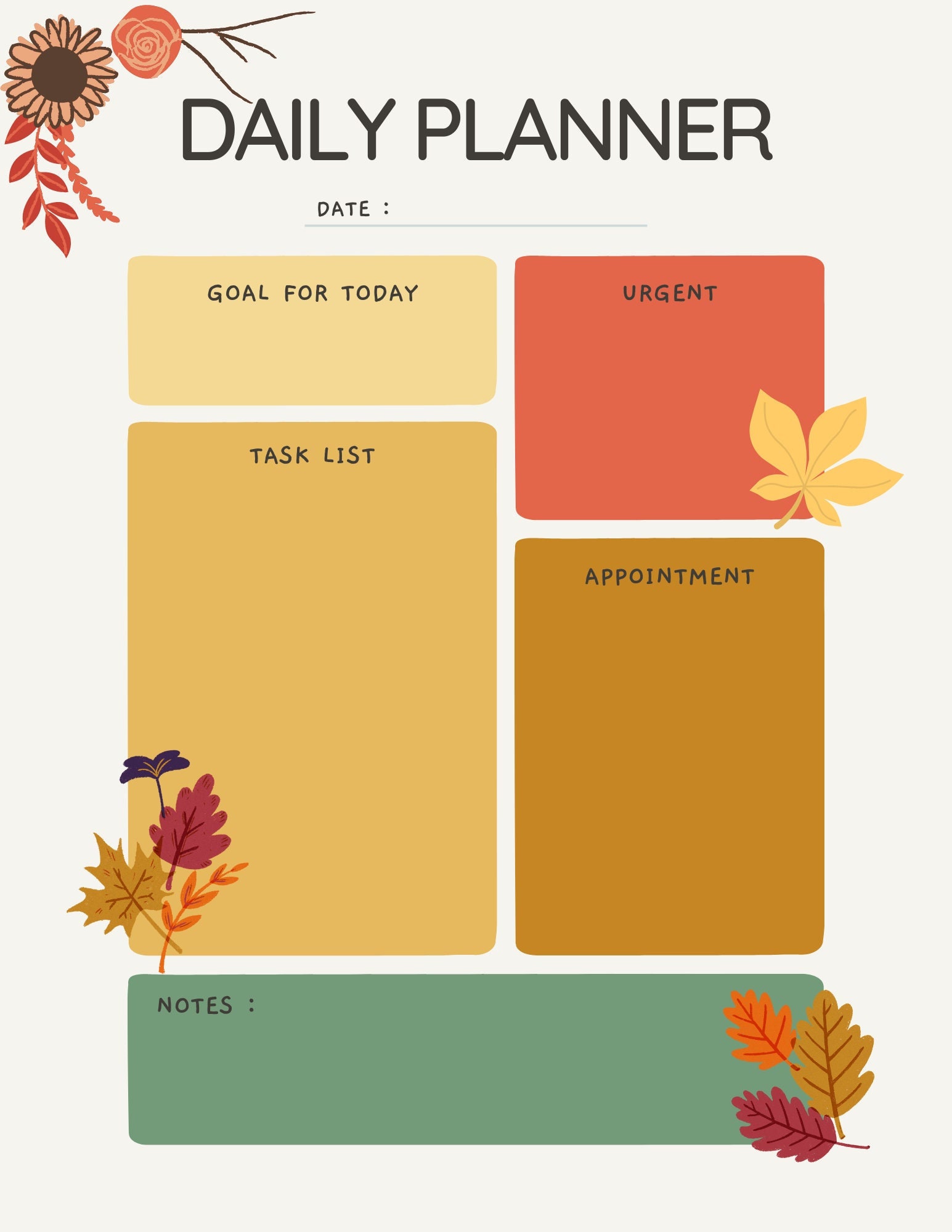 Autumn Daily Planner - Etsy