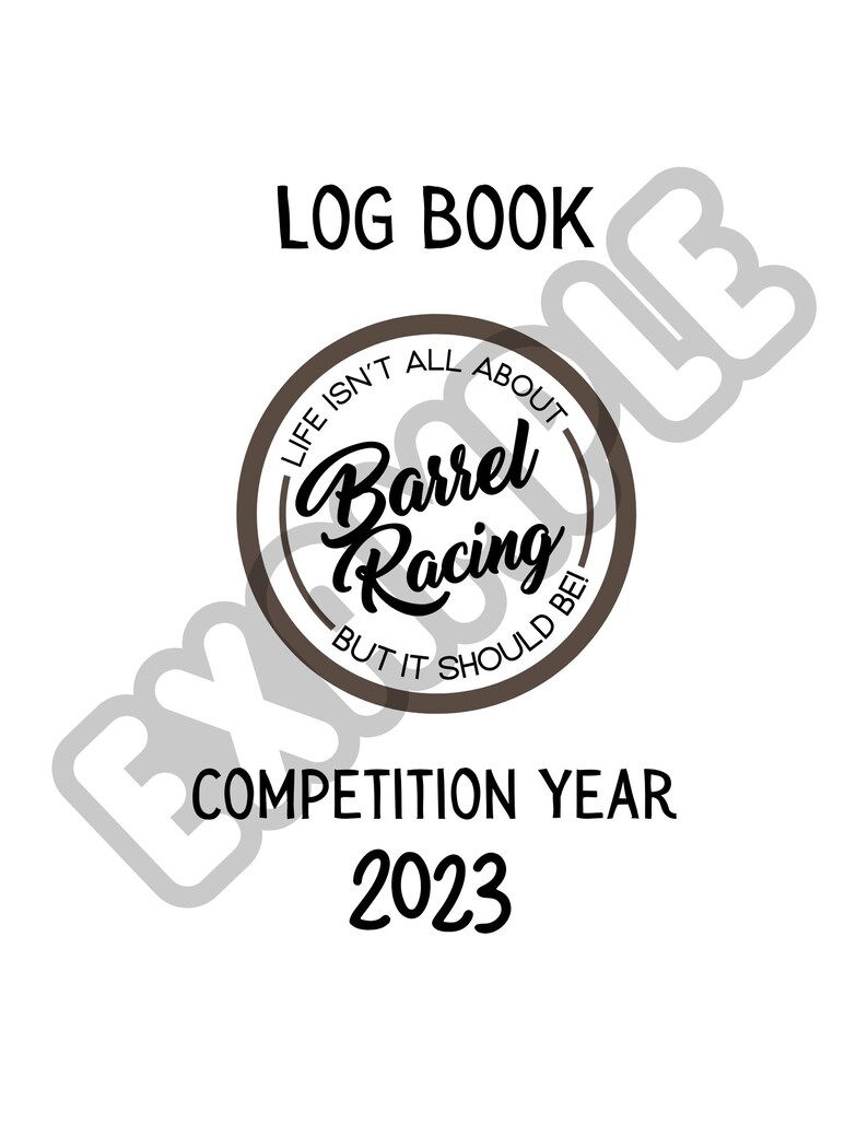 Barrel Racing Logbook Printable Logbook for Equestrian Gift for Horse ...