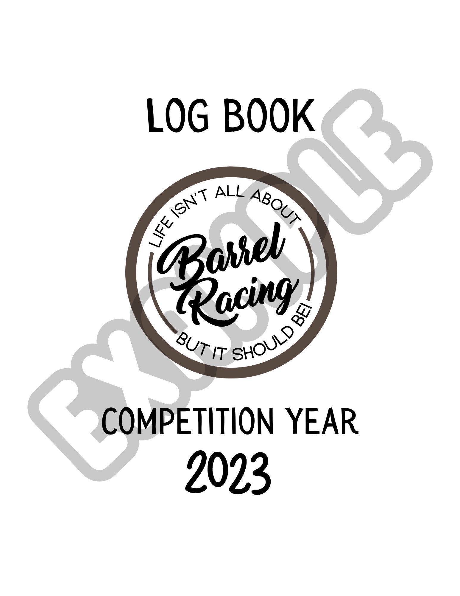 Barrel Racing Logbook Printable Logbook for Equestrian Gift for Horse ...