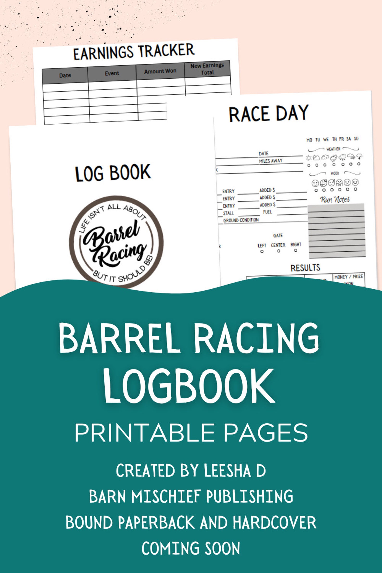 Barrel Racing Logbook Printable Logbook for Equestrian Gift for Horse ...