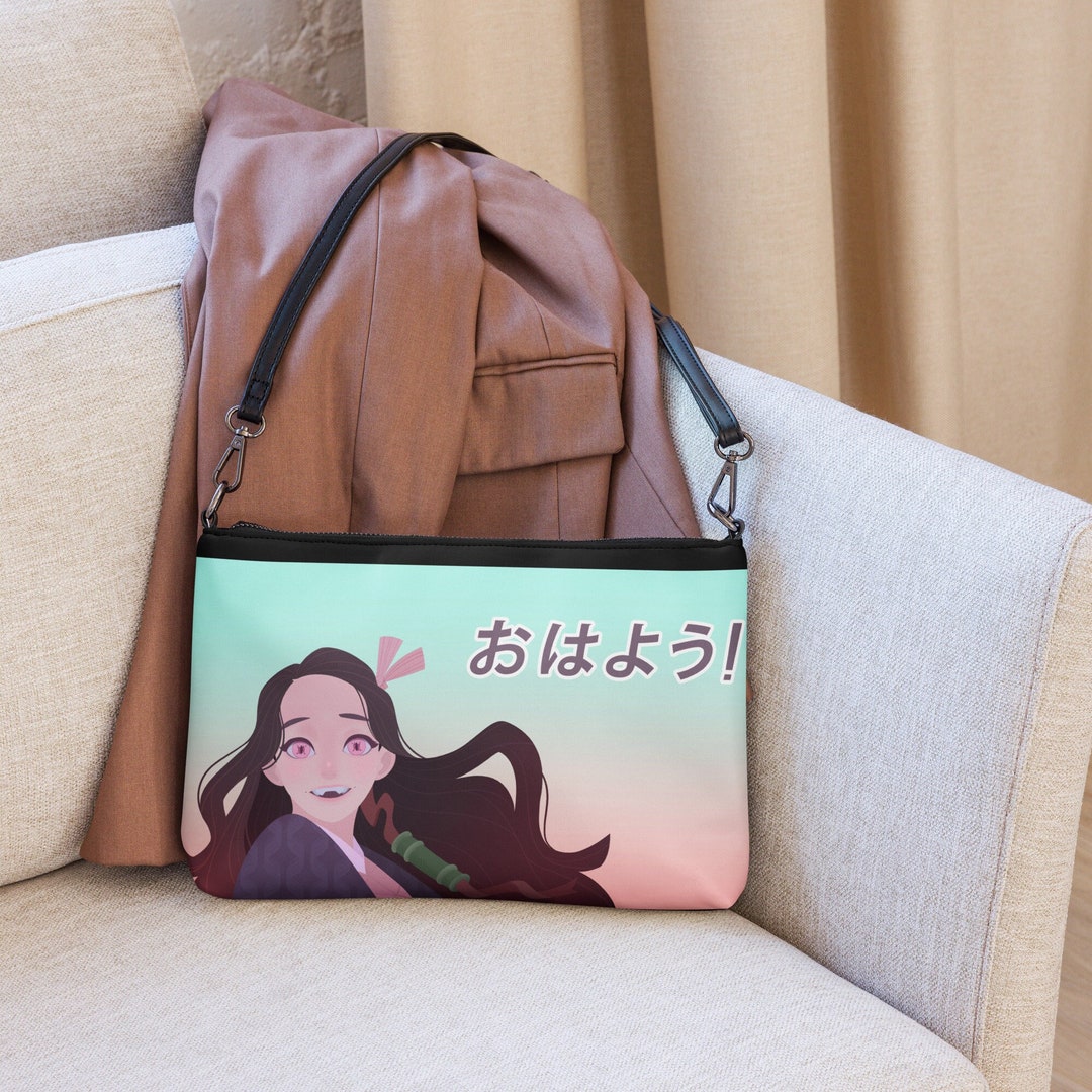Nezuko Good Morning Crossbody Handbag Demon Slayer Fan Art Fashion ...