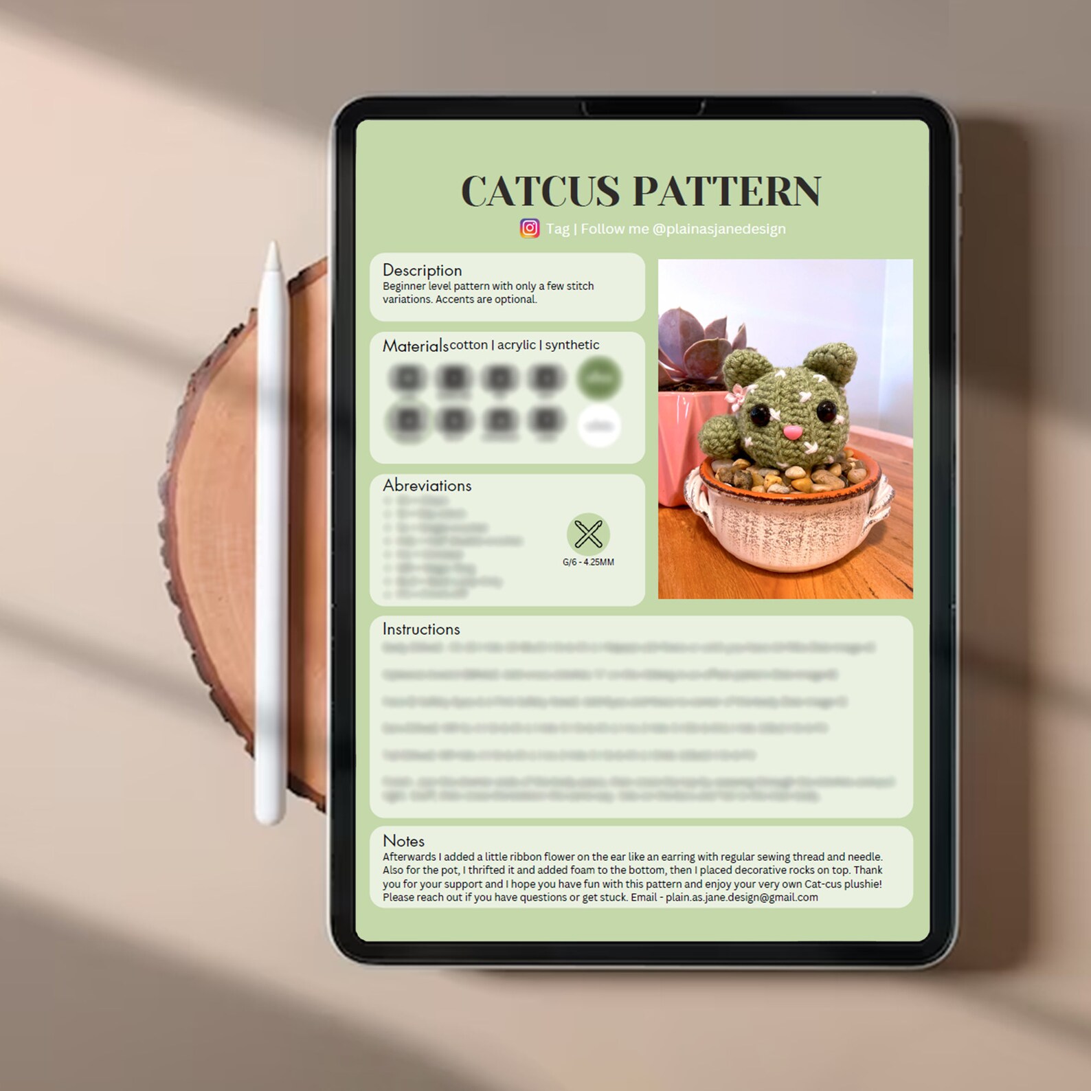 PDF Catcus Crochet Pattern - Amigurumi Cat/cactus Pattern - Digital ...