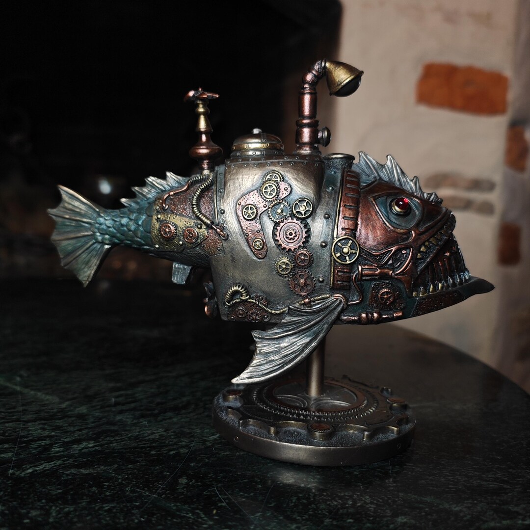 OOAK Welded Metal Steampunk Art Doll angler Fish Exclusive Art Doll ...