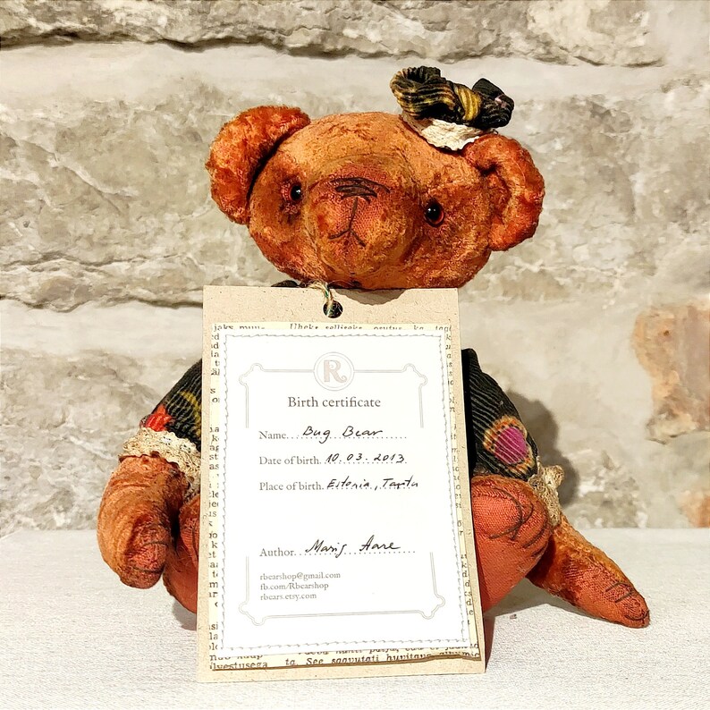 Handmade Art Teddy Doll Bug Bear OOAK Art Doll Gift OOAK - Etsy