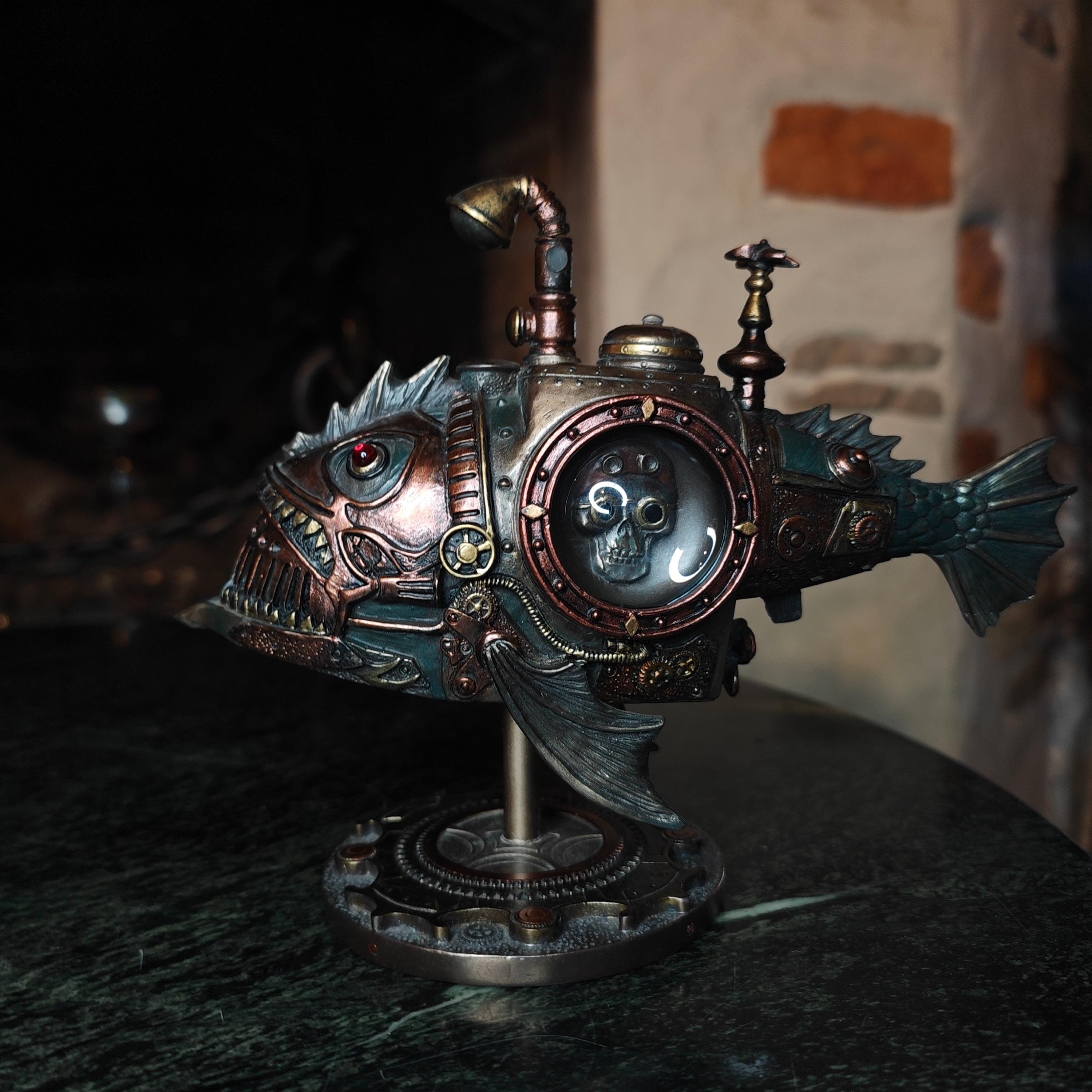OOAK Welded Metal Steampunk Art Doll angler Fish Exclusive Art Doll ...