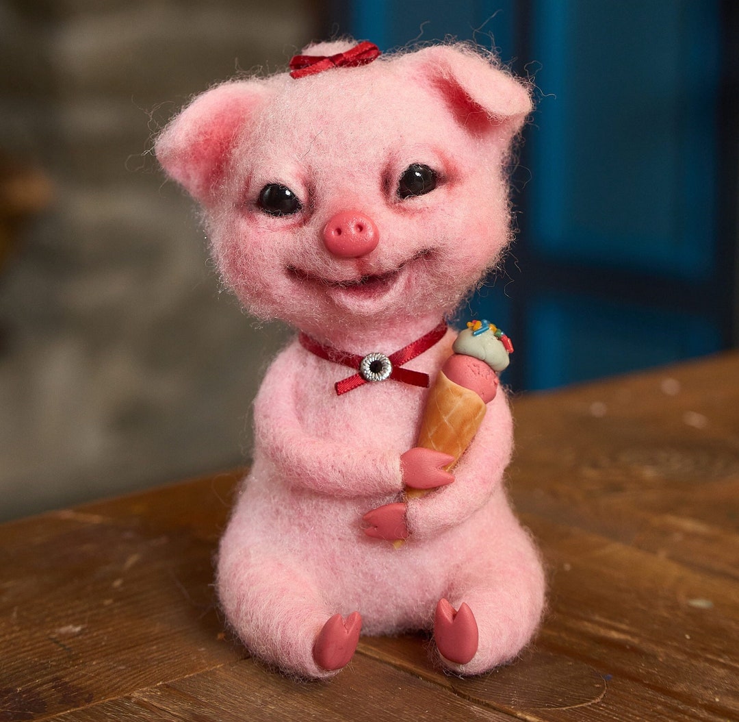 OOAK Wool Felt Doll Little Piglet Made to Order One-of-a-kind Art Doll ...
