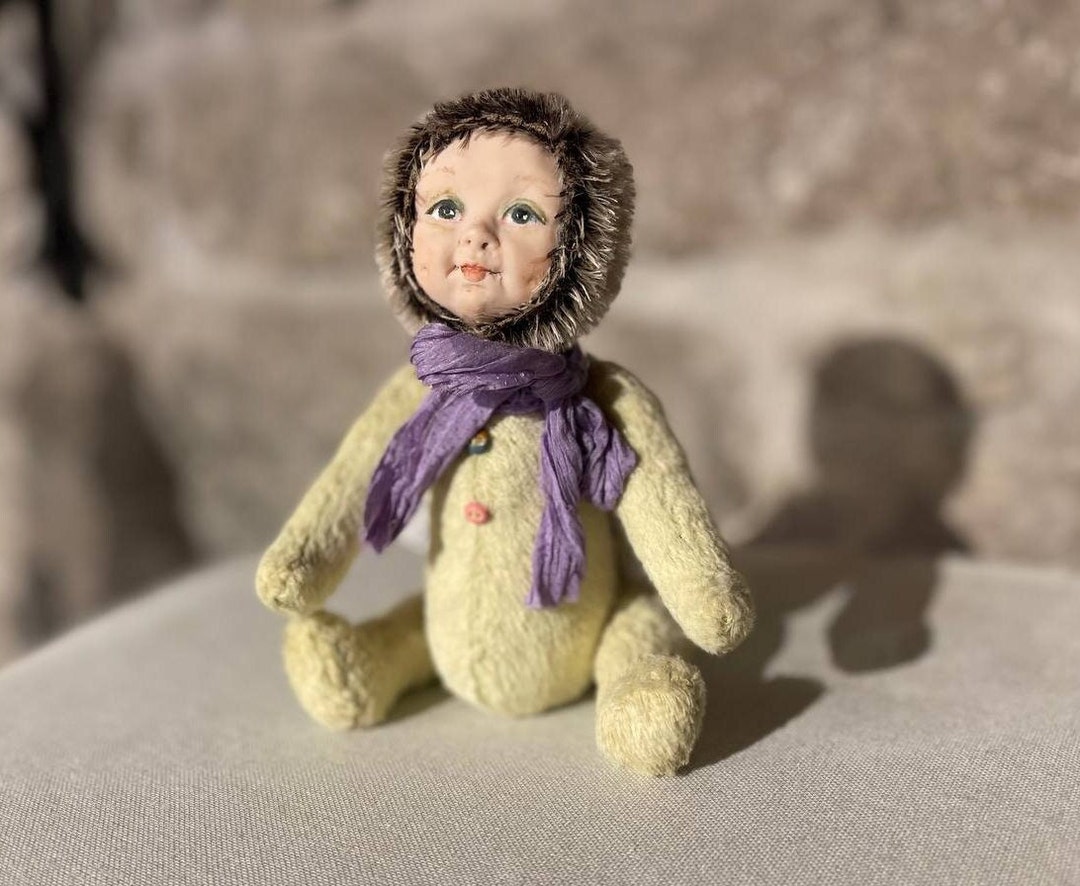 Handmade Art Doll Teddy Hedgehog Gift Art Doll Exclusive - Etsy