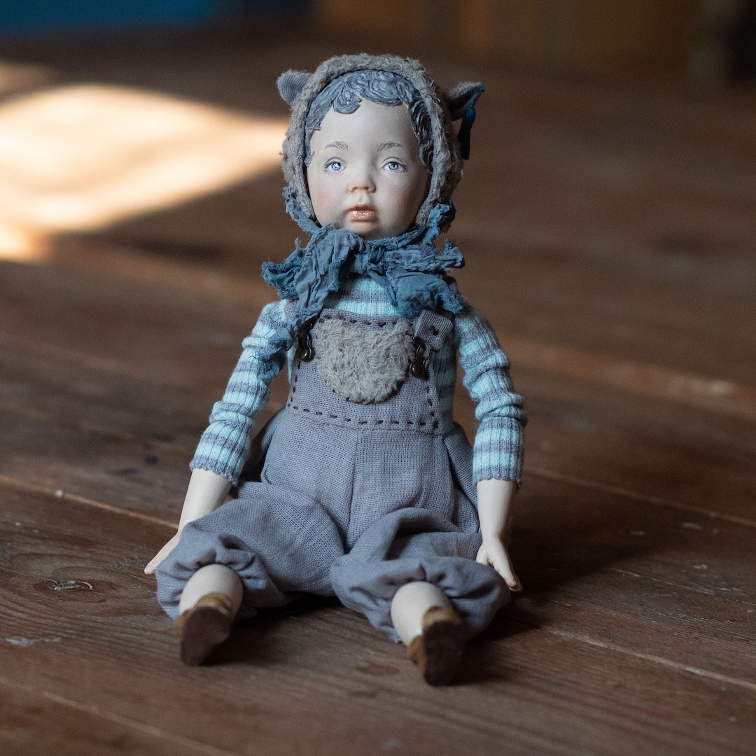 OOAK Handmade Art Doll baby Wolf Art Interior Doll Gift Art Doll Home ...