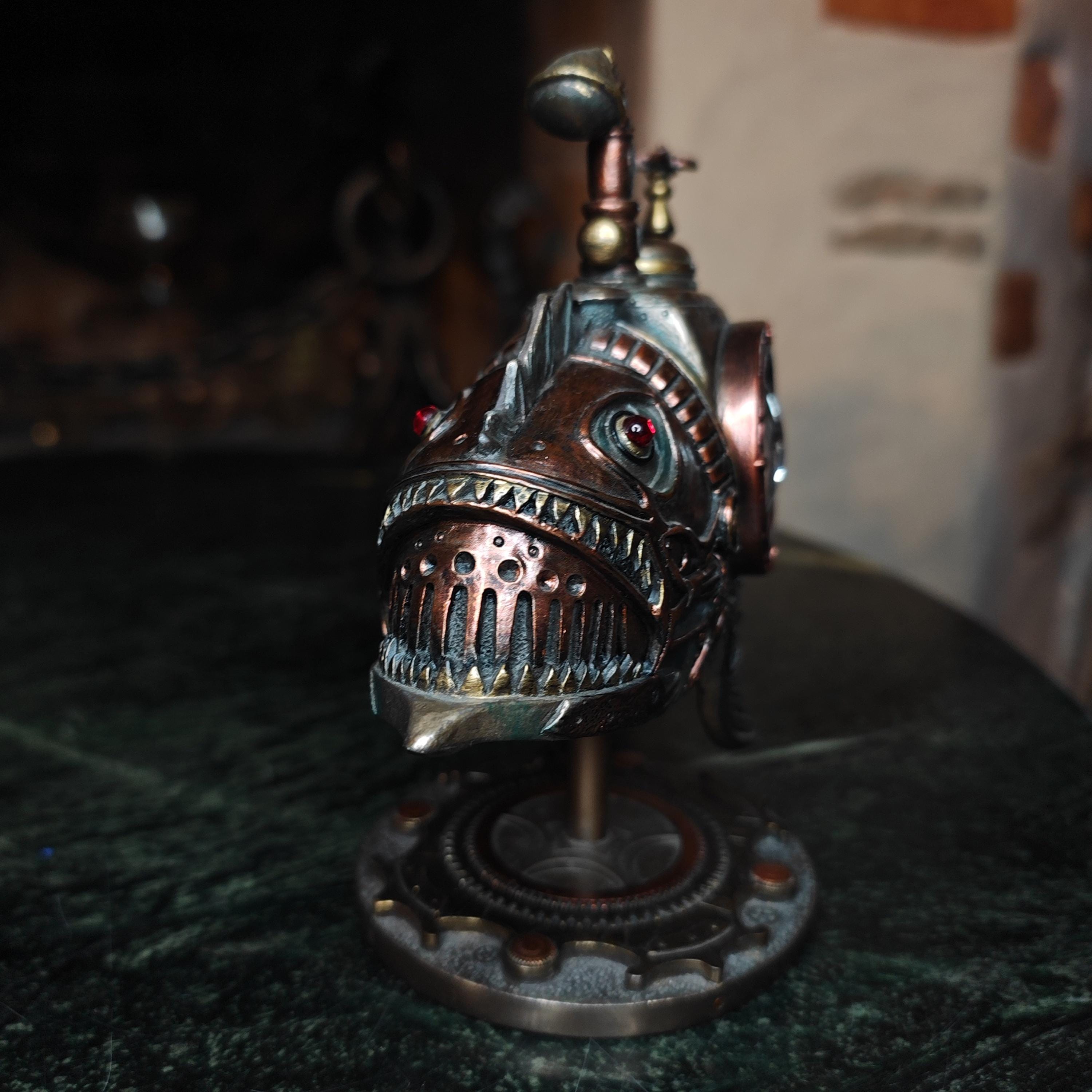 OOAK Welded Metal Steampunk Art Doll angler Fish Exclusive Art Doll ...