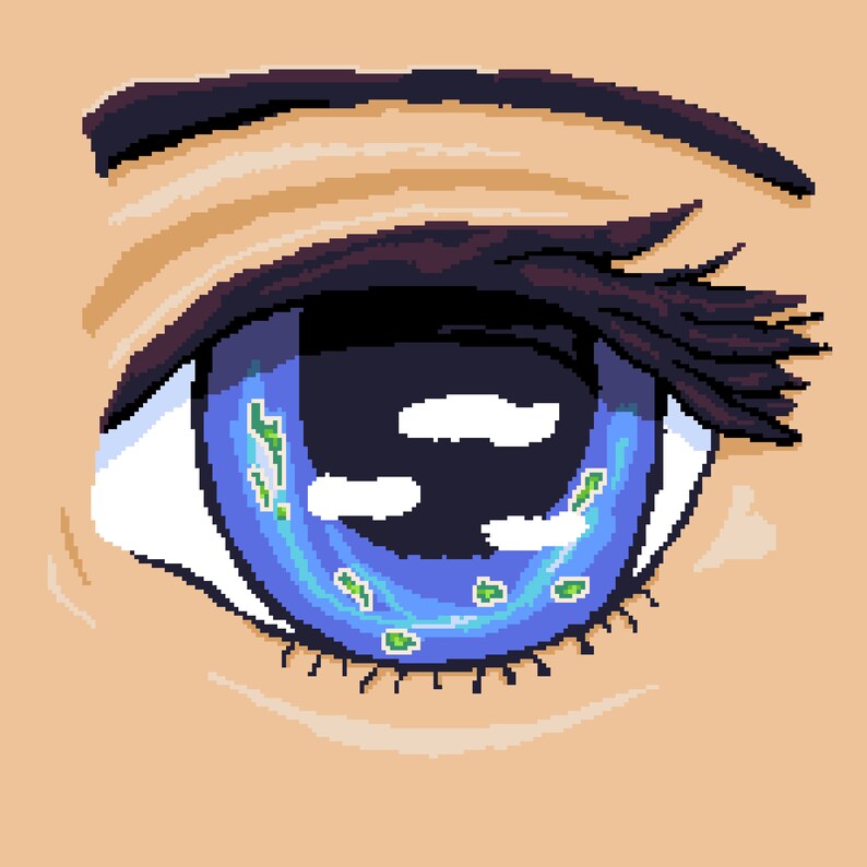 Ocean Anime Eye Art Print - Etsy