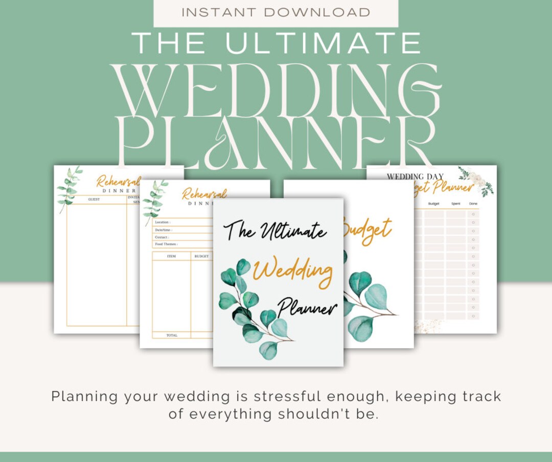 Wedding Planner Printable, Wedding Checklist, Wedding Organizer ...