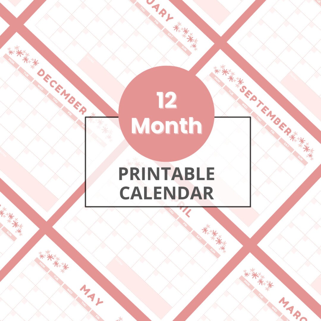 Sparkle Calendar Printable PDF - Etsy