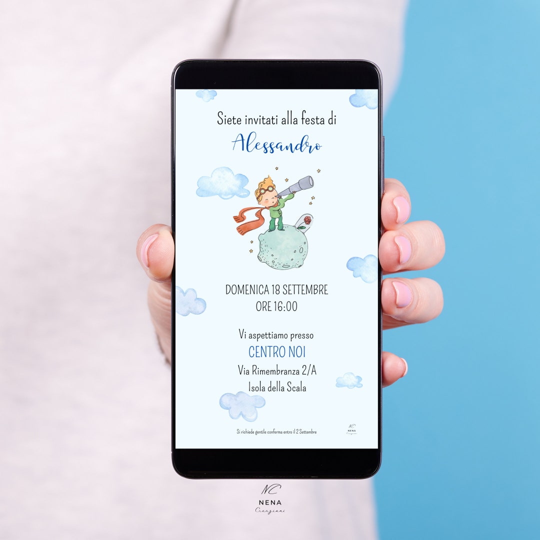 LITTLE PRINCE Invitation Whatsapp Party Invitation 1 Year 2 - Etsy