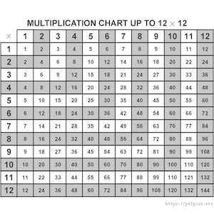 MULTIPLICATION CHARTS (10x10, 12x12, 25x25, Blank for Practice ...