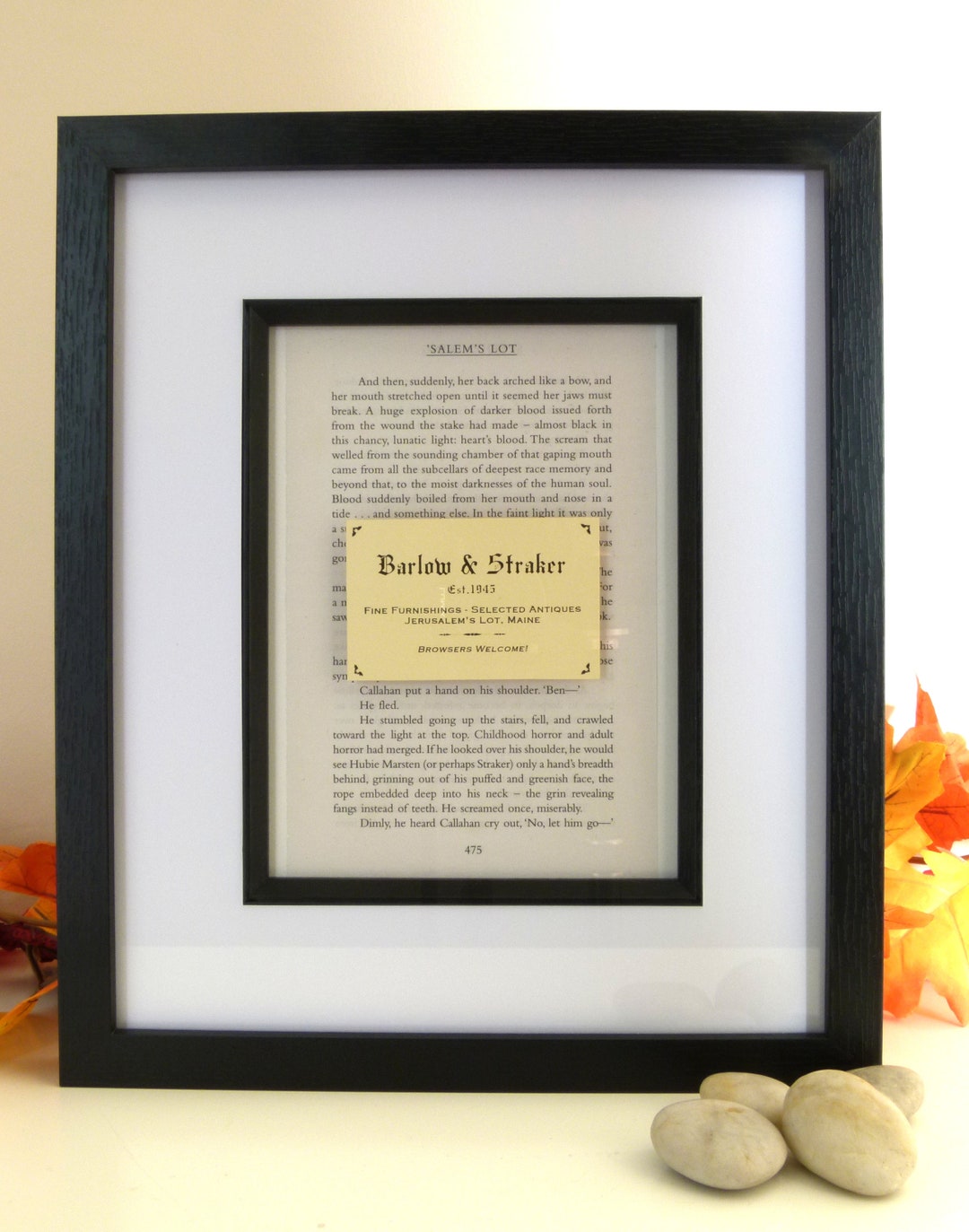 Stephen King Salem's Lot Framed Page – Barlow & Straker Prop Replica - Etsy